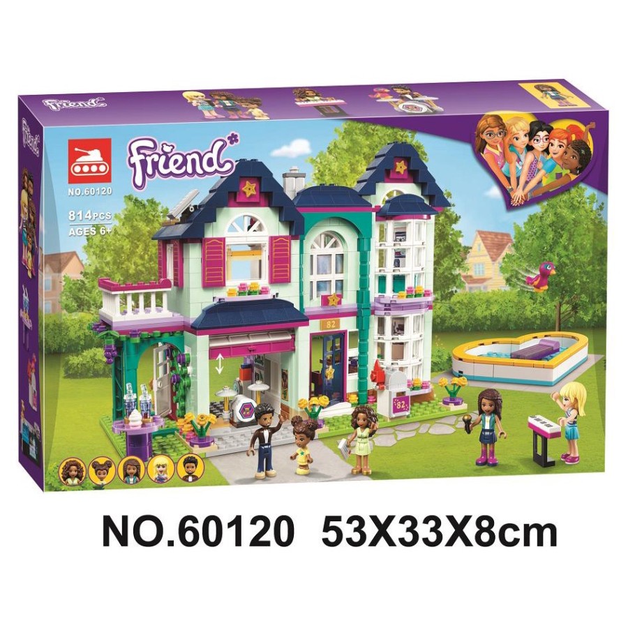 Jual Lego Block Friends Rumah Mewah Andrea 2 Tingkat + Kolam Renang ...