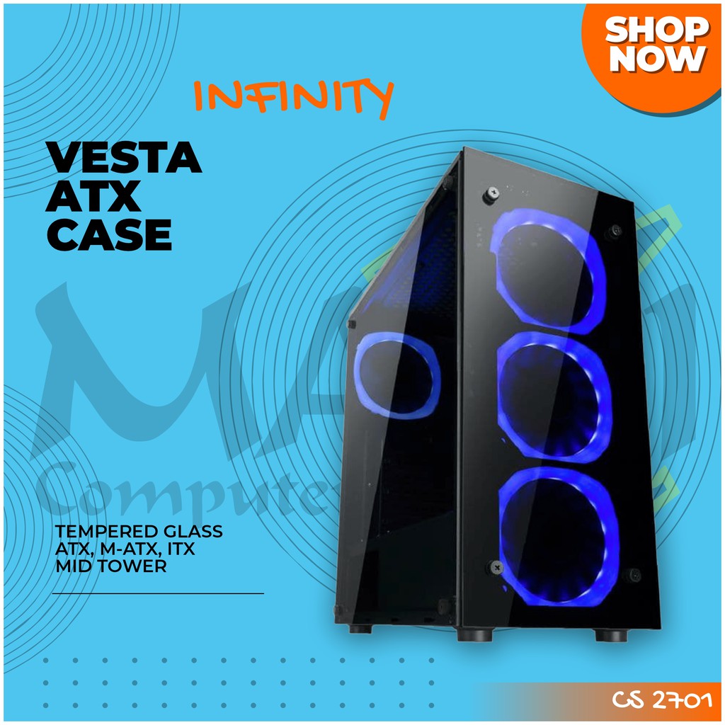 Jual Infinity Vesta Tempered Glass Front Side Panel ATX Mid Tower ...