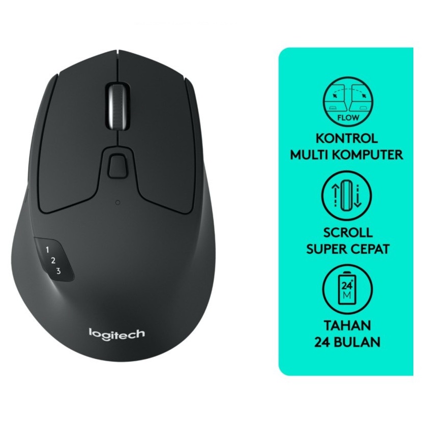 Jual Logitech M720 Mouse Wireless Bluetooth Multi-Device Hyper Fast ...