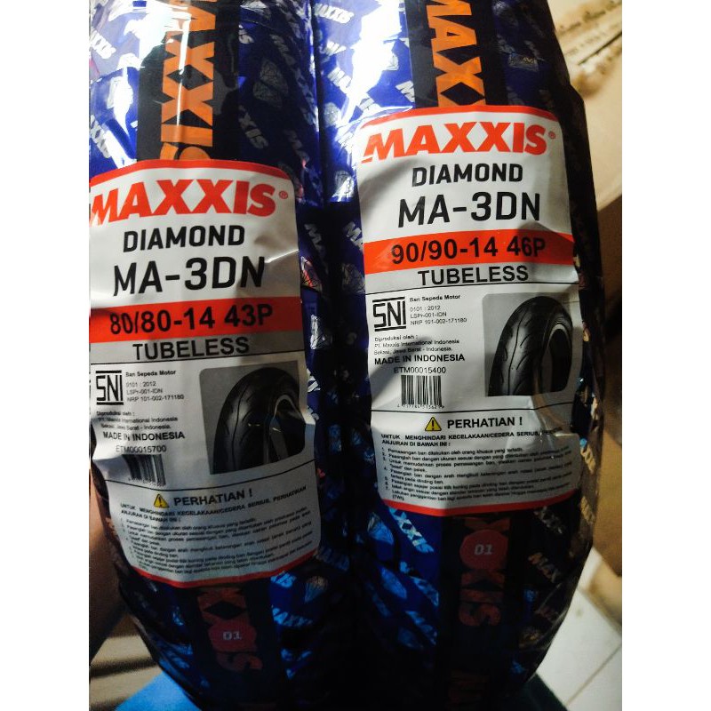 Jual Promo!!! Paket ban tubeless asli 100% maxxis diamond 80/80 14 + 90 ...