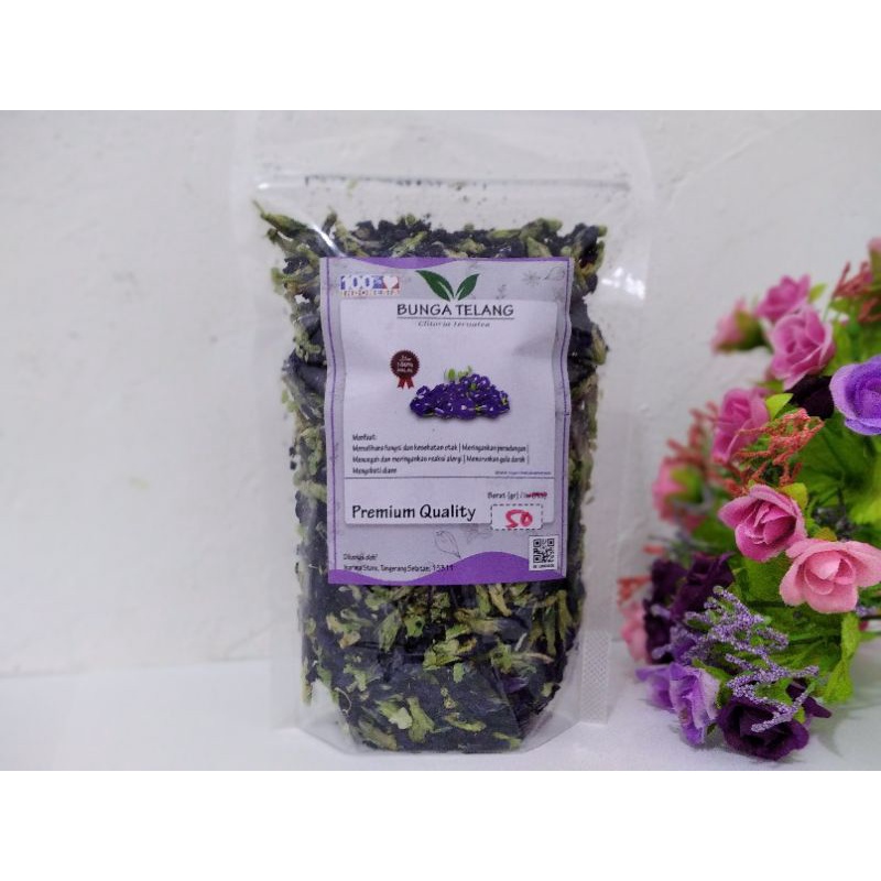 Jual Bunga Telang Kering / Kembang Teleng Premium / Dried Butterfly Pea ...