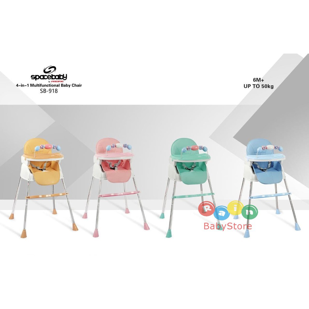 Jual SPACE BABY HIGH CHAIR 4IN1 SB-918 || KURSI MAKAN BAYI SPACE BABY ...