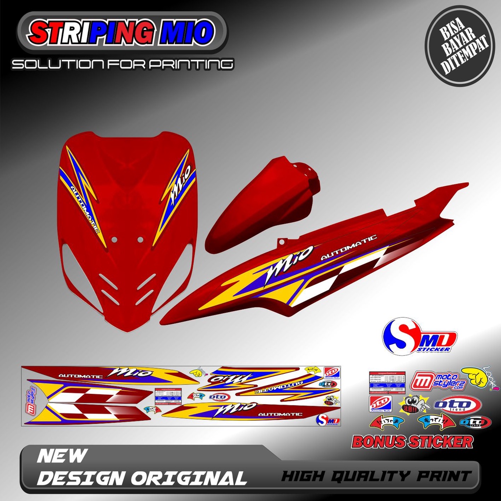 Jual striping variasi mio smile / mio sporty keren sticker lis bodi mio ...
