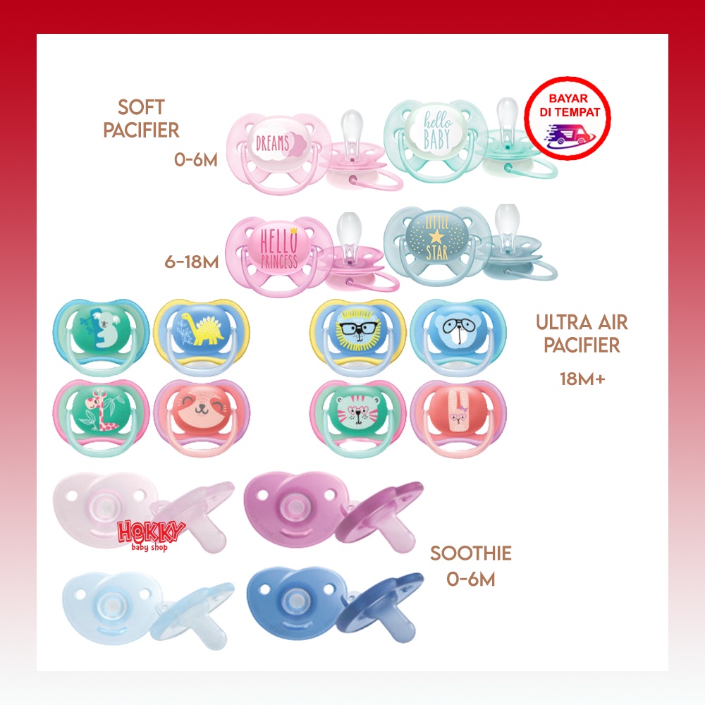 Jual Philips Avent Empeng Bayi 0-6 m / 6-18 m Ultra Air Pacifier | Soft ...