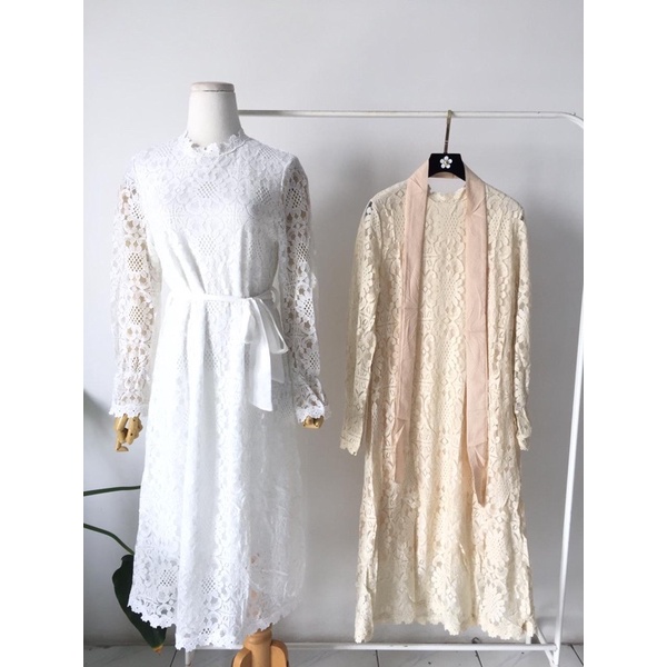 Jual Zea 쓰에아 Dress Korean Formal Mewah Lace Renda Brukat Manis Gaun ...