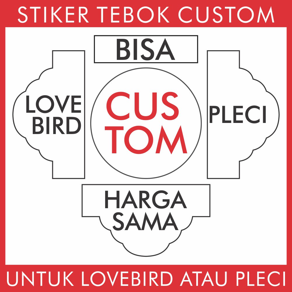 Jual decal tebok lovebird desain custom | Shopee Indonesia