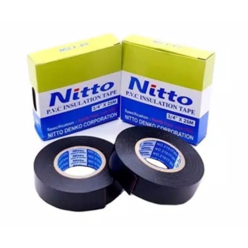 Jual Isolasi Nitto PVC / Insulation Nitto Tape 3/4" x25mm Hitam ...