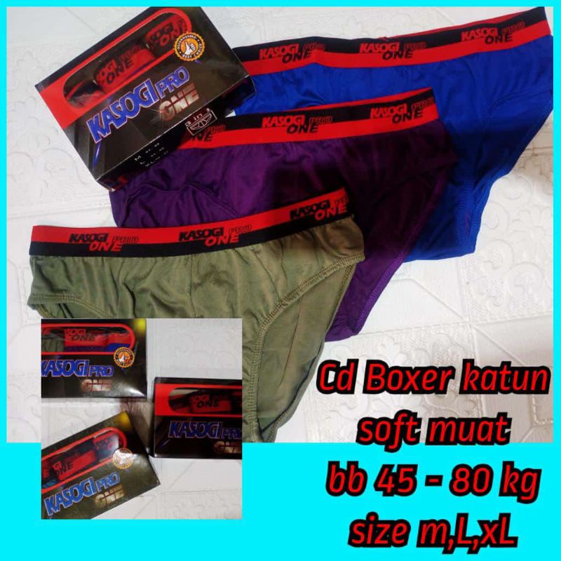 Jual CD boxer cowok kasogi pro one 1 pack isi 3 pcs | Shopee Indonesia