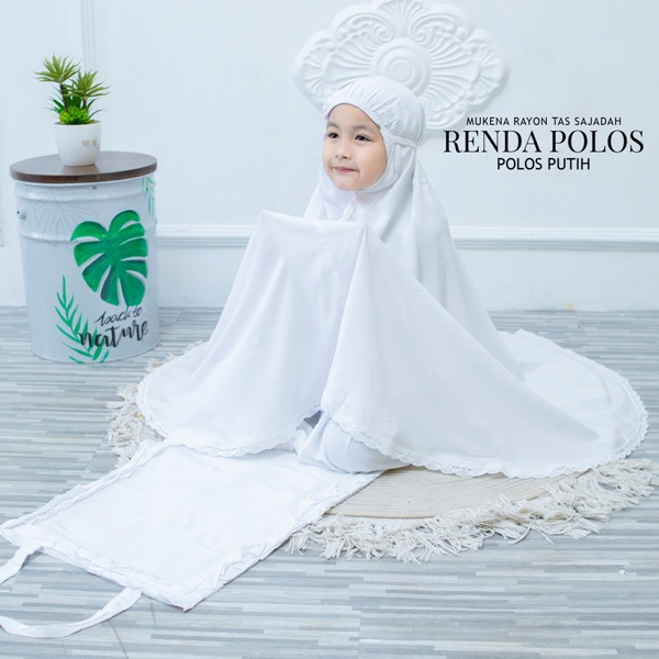 Jual Mukena Anak Polos Putih Bahan Rayon Renda | Shopee Indonesia