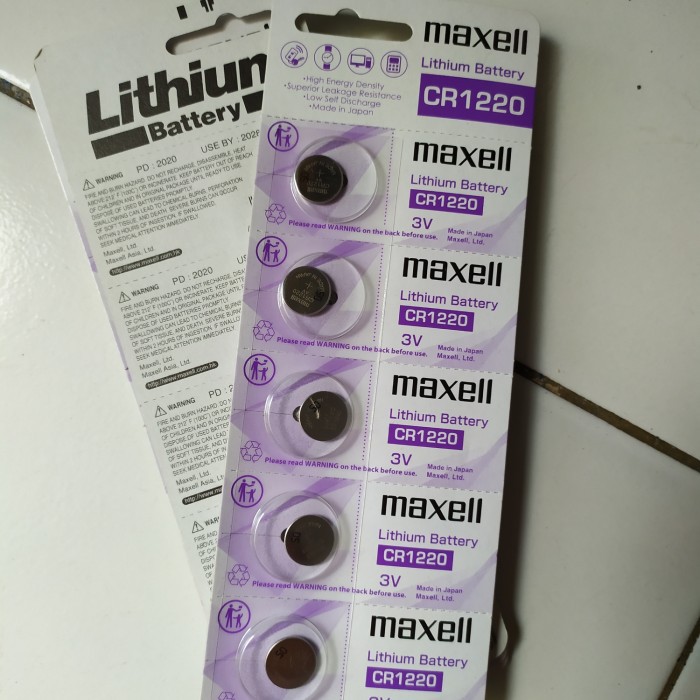 Jual BATERAI / BATTERY MAXELL CR1220 ORIGINAL LITHIUM BATTERY 3V BATRAI ...