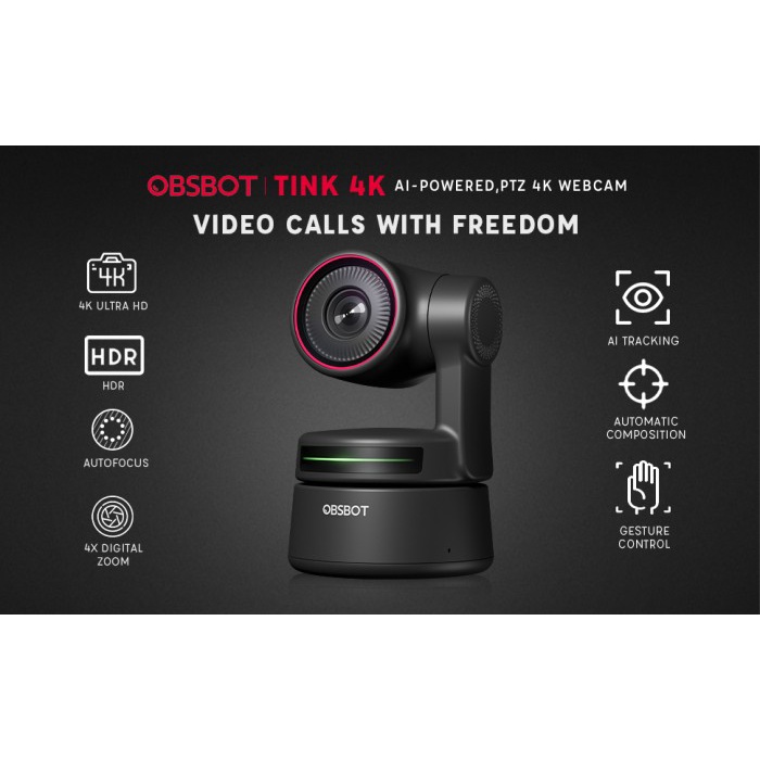 Jual OBSBOT TINY AI PTZ GIMBAL WEBCAM 4K AUTOFOCUS MOTION DETECTION ...