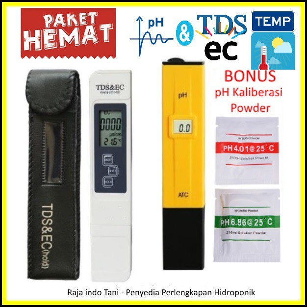 Jual Paket Mantab Ph Meter + Tds Ec Meter Alat Ukur Hidroponik Air ...