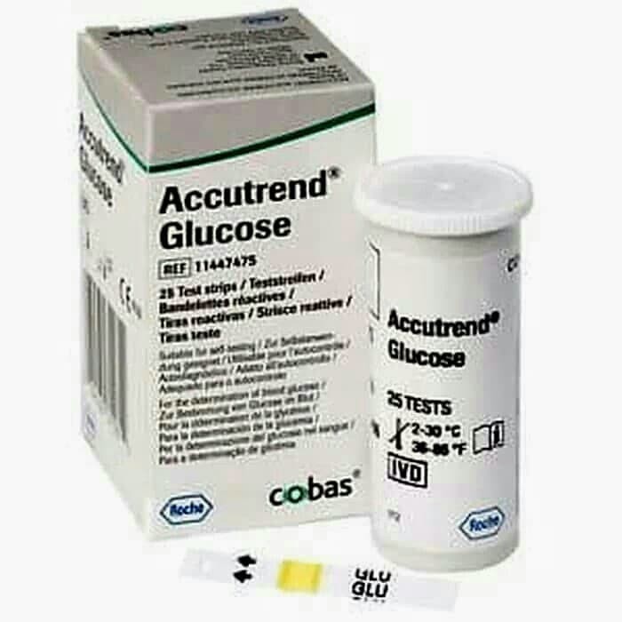 Jual Accutrend Glucose Strip Gula/Accutrend Refill Gula Darah/25 Test ...