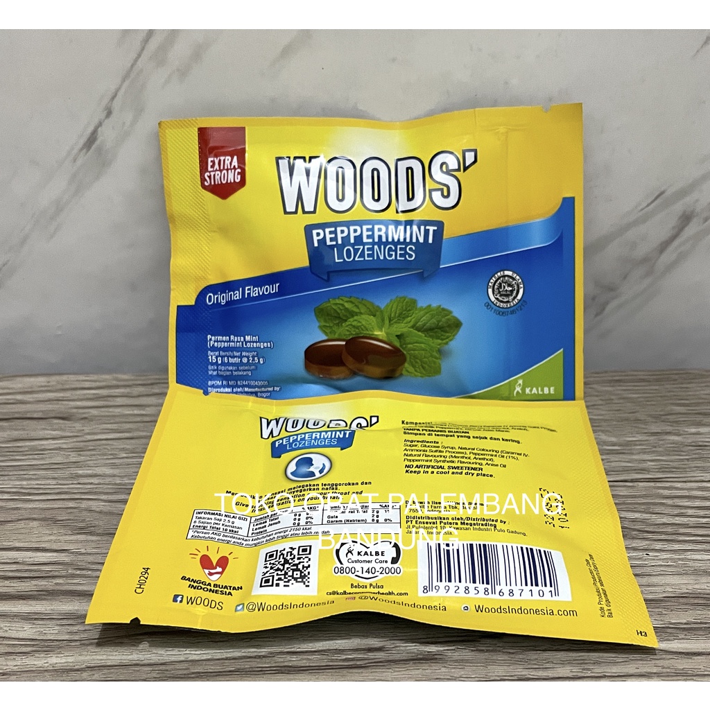Jual PERMEN WOODS PEPPERMINT LOZENGES 6' PERMEN WOOD BATUK WOODS ...