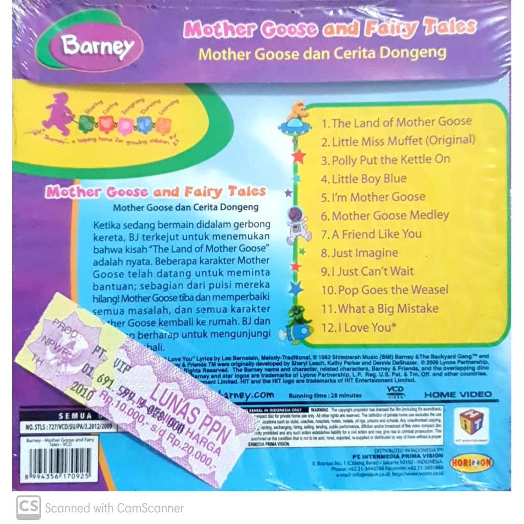 Jual Barney Mother Goose and Fairy Tales | VCD Original | Shopee Indonesia