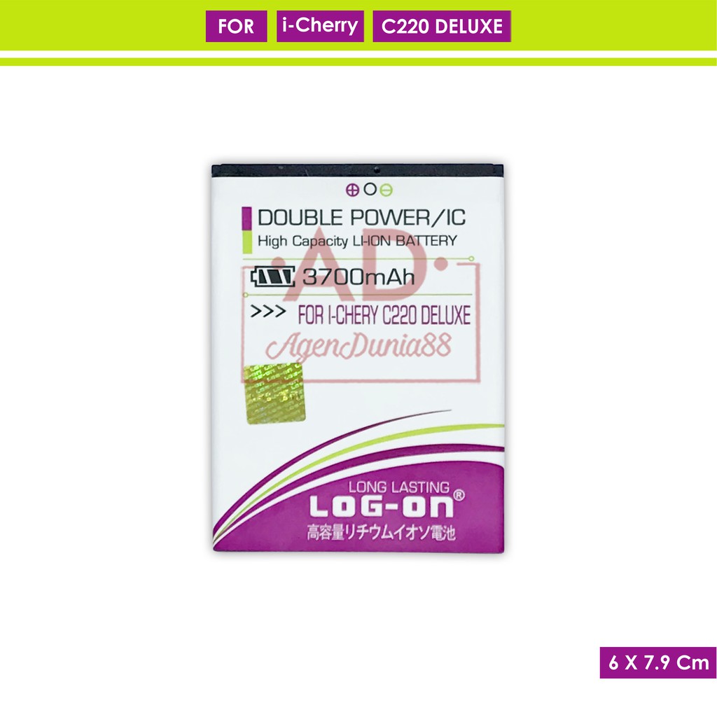 Jual BATERAI ICHERRY C220 DELUXE - LOG ON DOUBLE POWER BATTERY | Shopee Indonesia
