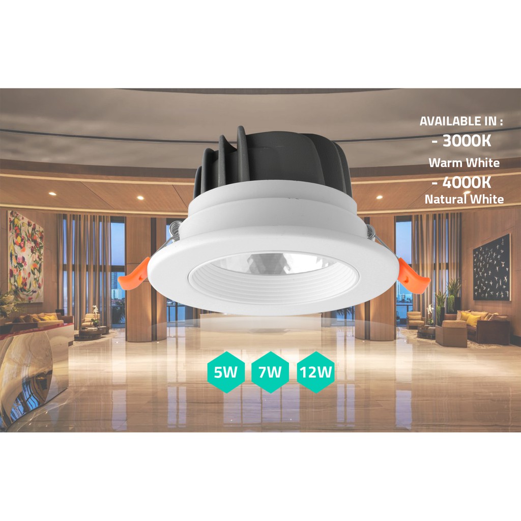 Jual LED Spotlight 5W 4000K Natural White Luxury Effect Downlight TERRA ...