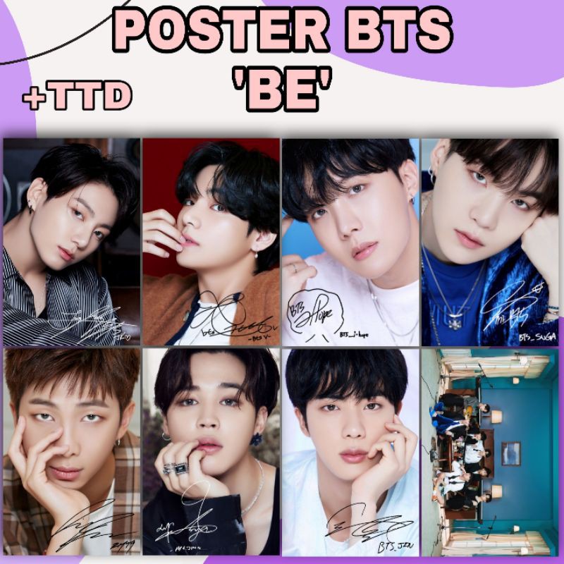 Jual MINI POSTER BTS 'BE'+TTD (Gratis Kardus Packing) | Shopee Indonesia