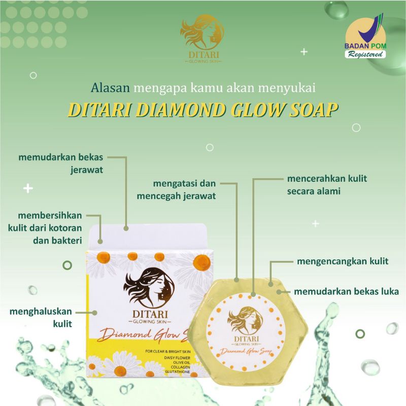 Jual Ditari Diamond Glow Soap With Collagen & Glutathione Face & Body ...