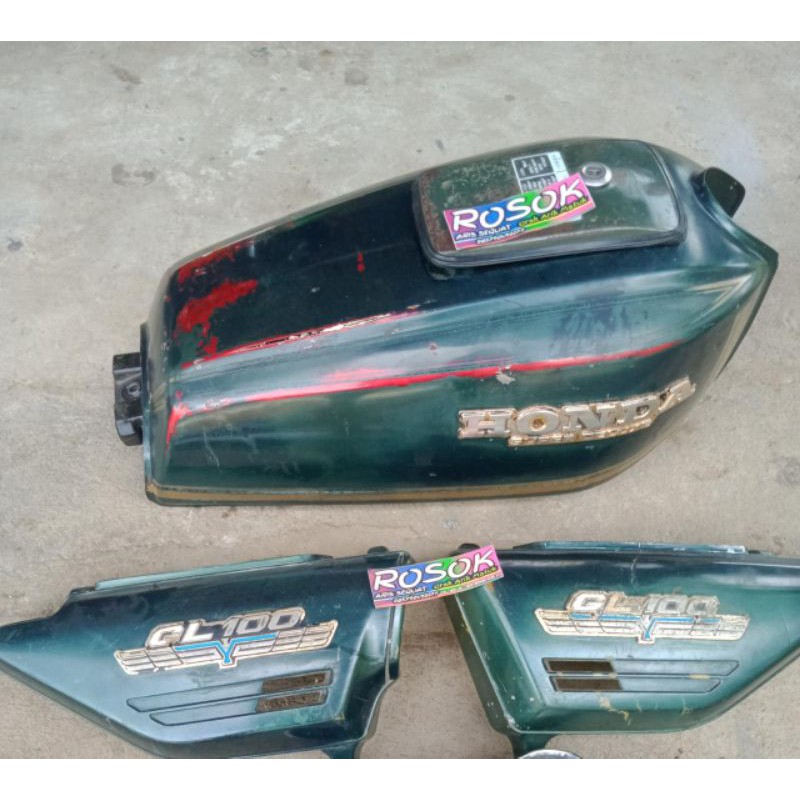 Jual tangki gl 100 ORIginal copotan tahun 1979 motor warna asli hijau ...