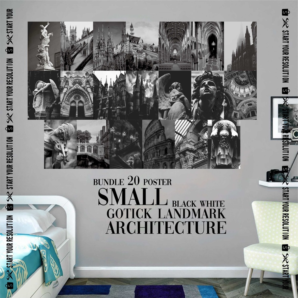 Jual Paket Bundle Poster Dinding Arsitektur Murah Tema Gothic Black ...