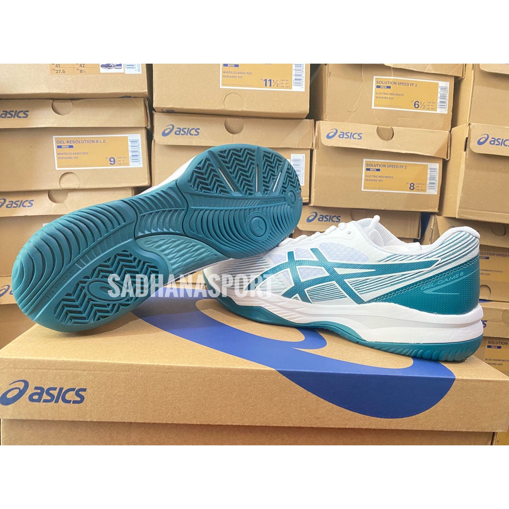 Jual Sepatu Tenis ASICS Gel-Game 8 M White/Velvet Blue | Shopee Indonesia