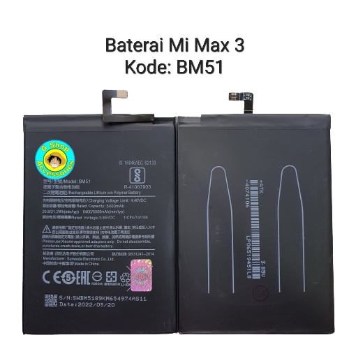 Jual Baterai Batre Original Mi Max 3 Mi Max3 BM51 Battery | Shopee ...