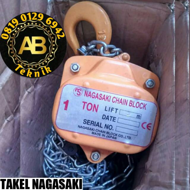 Jual Chain Block 1 Ton x 5 Meter merk NAGASAKI Takel NAGASAKI Made In ...