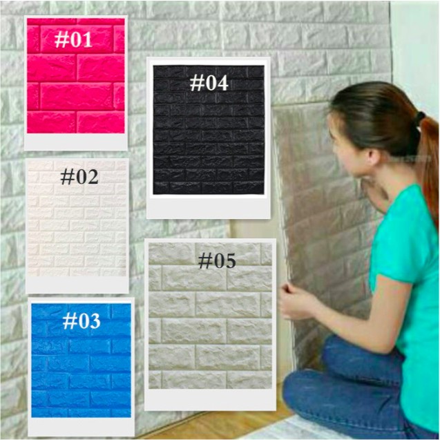 Jual HS01 -Sticker Wallpaper Dinding Foam Batu Bata Ukuran 77cm X 70cm ...