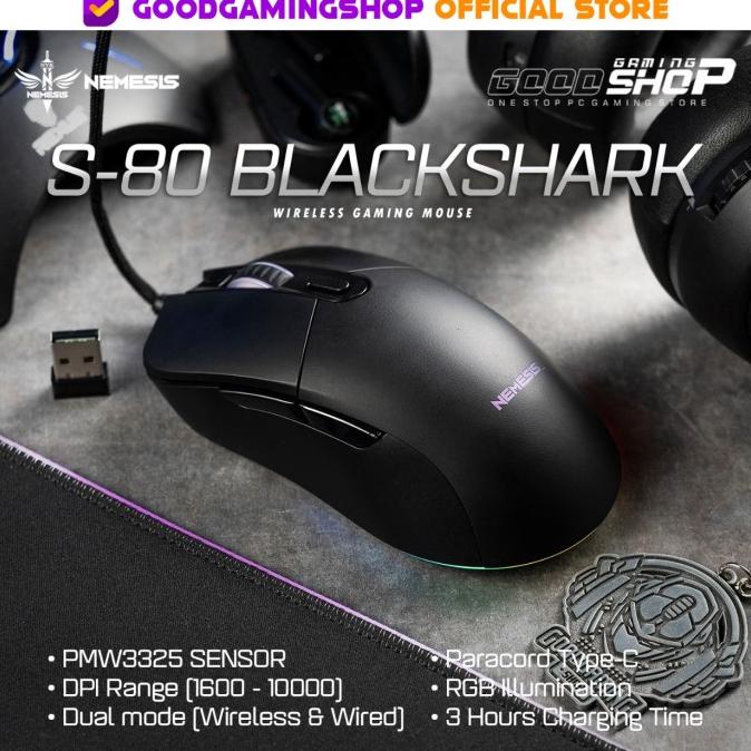Jual NYK S-80 BLACKSHARK - Wireless Gaming Mouse | Shopee Indonesia