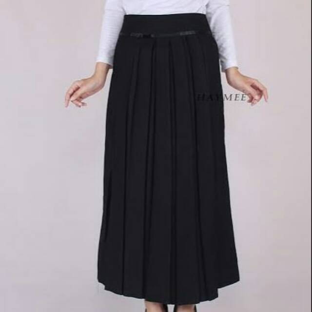 Jual rok kerja kuliah wanita model lipit / plisket / lipat premium ...