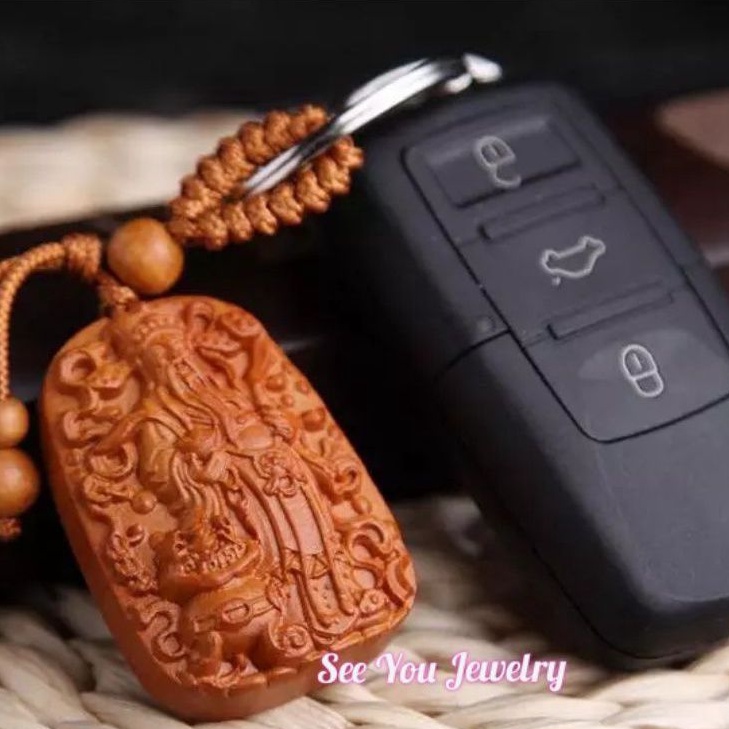 Jual Gantungan kunci kayu alami Dewa uang Dewa kesejahteraan Dewa ...