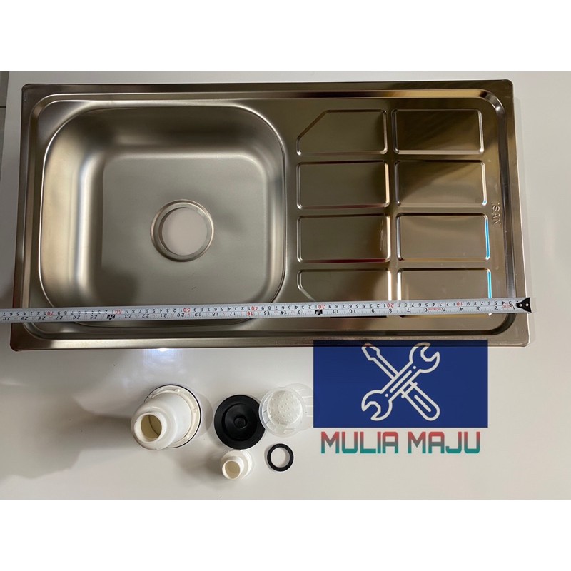Jual BAK CUCI PIRING STAINLESS 75cmx40cm /KITCHEN SINK MURAH | Shopee ...