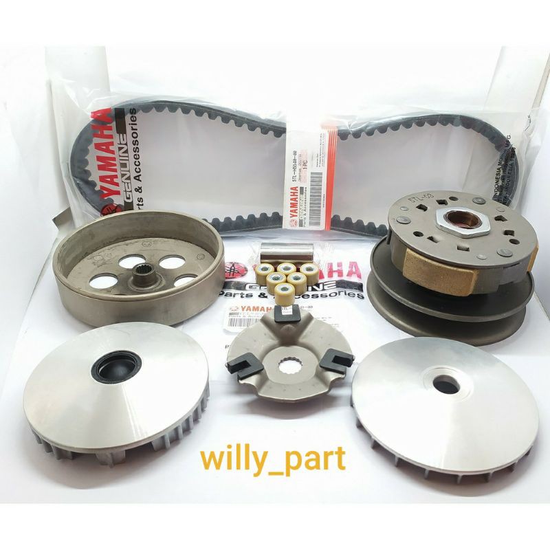 Jual PAKET CVT LENGKAP MIO SPORTY/SMILE/SOUL KARBU (VANBELT+RUMAH ROLLER + KIPAS+ PULLY ASSY ...