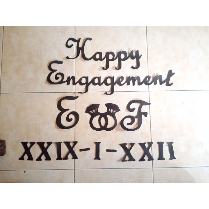 Jual Tulisan Custom Dekorasi "Nama/Happy Engagement/Wedding/Birthday ...