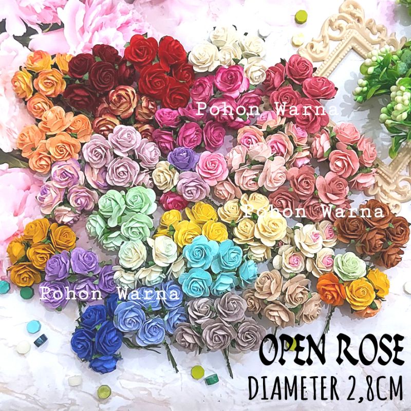 Jual BUNGA KERTAS MULBERRY OPEN ROSE 2,8CM | BUNGA KERTAS MAHAR ...