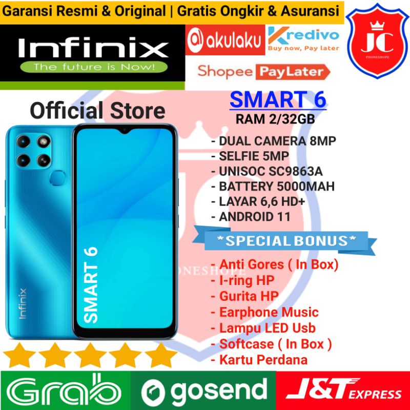 Jual INFINIX SMART 6 RAM 3/64GB 2/32GB GARANSI RESMI - BONUS | Shopee ...