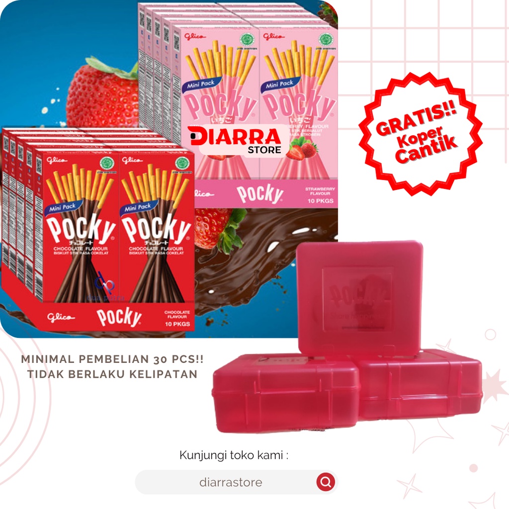 Jual Glico Pocky mini stick 22 gram / Pocky coklat strawberry 22gr ...
