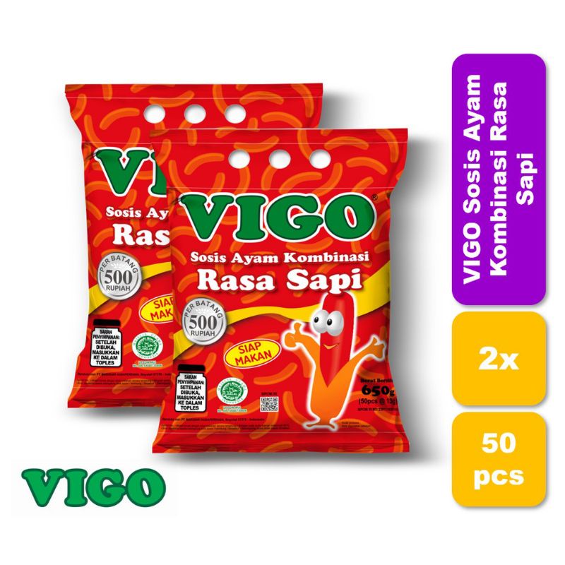 Jual SOSIS VIGO isi 50 (650 GR) "snack devina official" | Shopee Indonesia