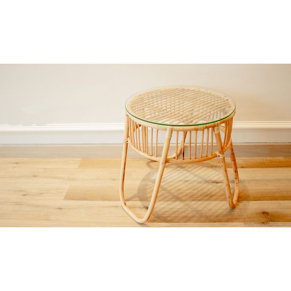 Jual MEJA TERAS MINIMALIS DIAMETER 50/ MEJA ROTAN AESTHETIC / SIDE ...