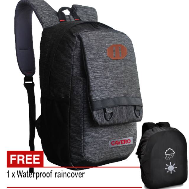 Jual Tas Ransel pria korea style cavero 2020-17 inchi grey + rain cover ...