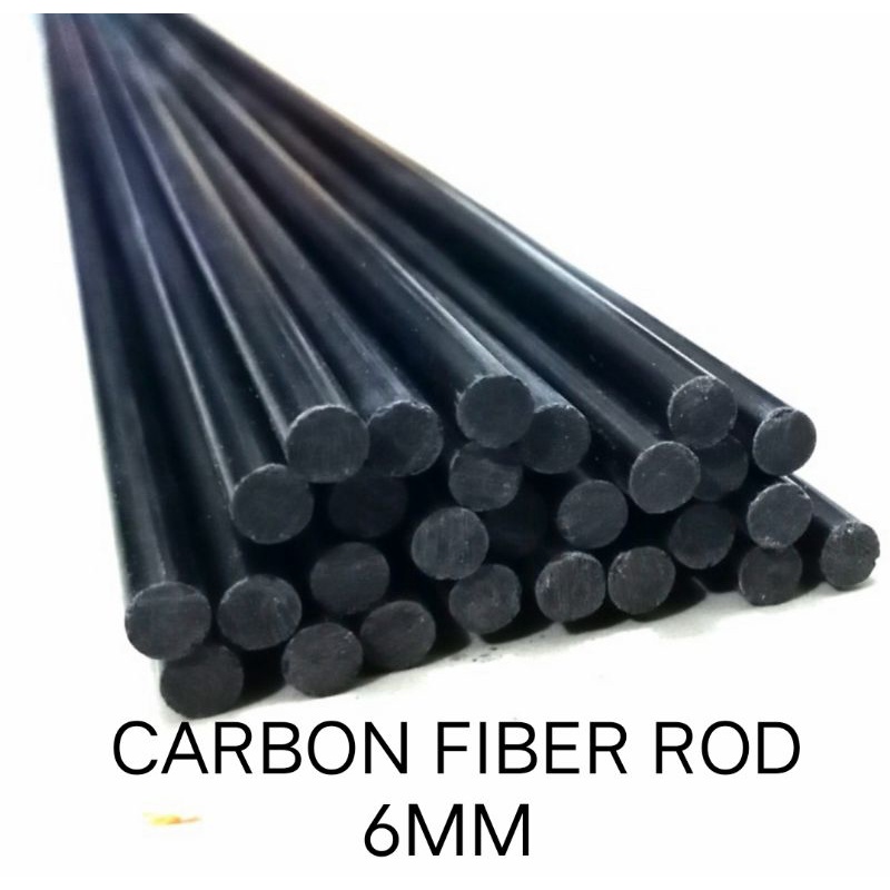 Jual Carbon fiber rod 6mm x 100cm carbon solid Carbon rod Spare RC ...