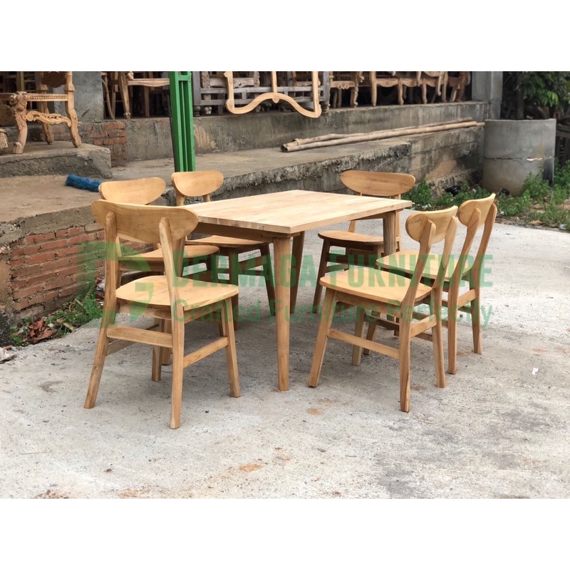 Jual MEJA MAKAN SET 6 KURSI ROPAN MEWAH MINIMALIS MURAH FURNITURE ...