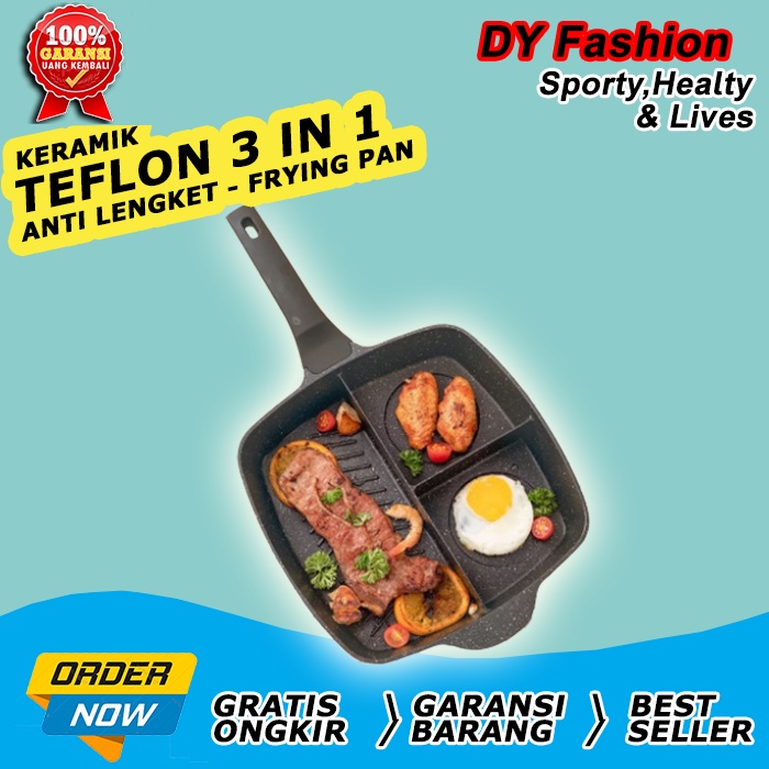 Jual wajan anti lengket 3in1 SP289 teflon keramik fry pan anti lengket ...