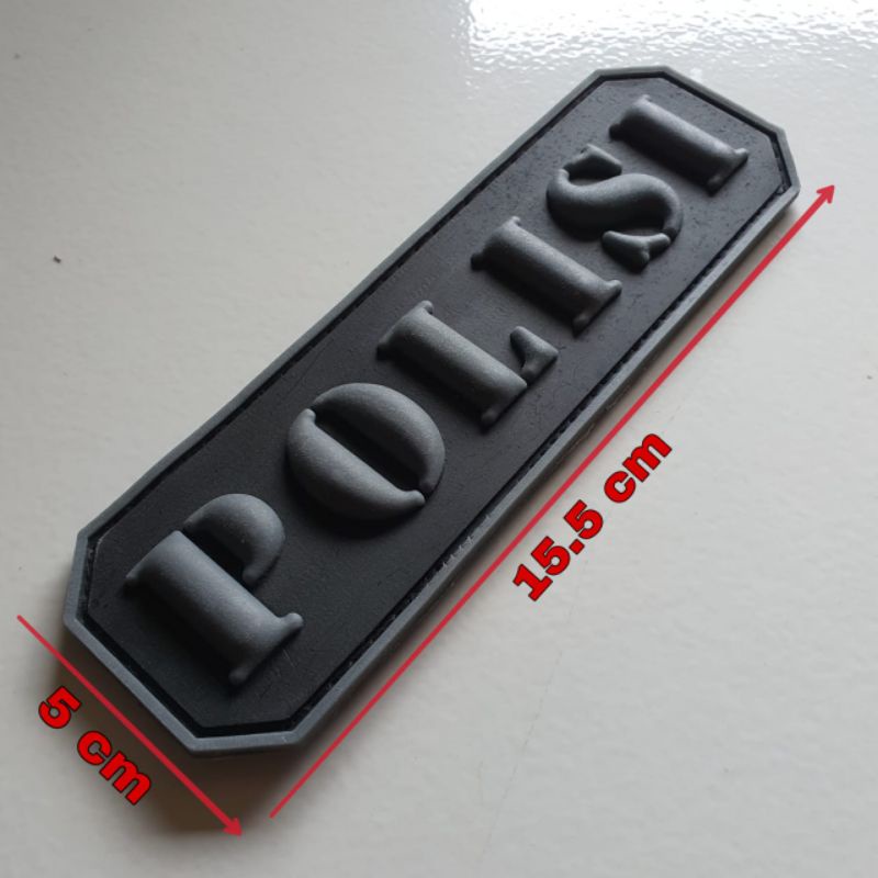 Jual patch rubber PVC logo tulisan POLISI 3D timbul - rubber patch ...