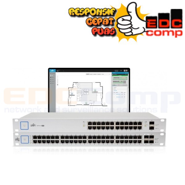 Jual Ubiquiti US-48-500W UniFi Managed PoE+ Gigabit 48 RJ45 Port 500W Switch with SFP+ Ports ...