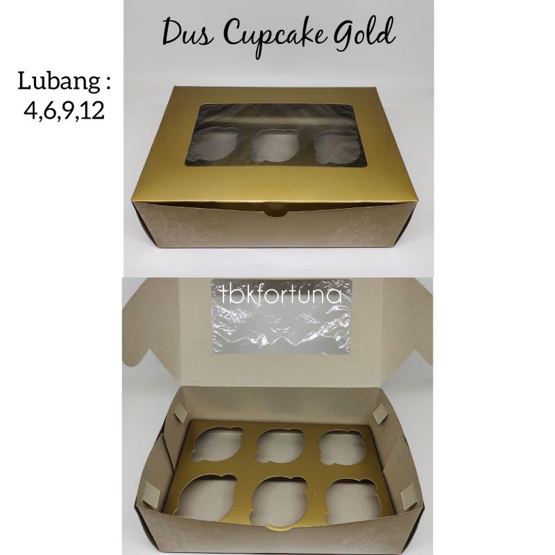 Jual Dus Cupcake Gold Lub 4 (1pcs) | Shopee Indonesia