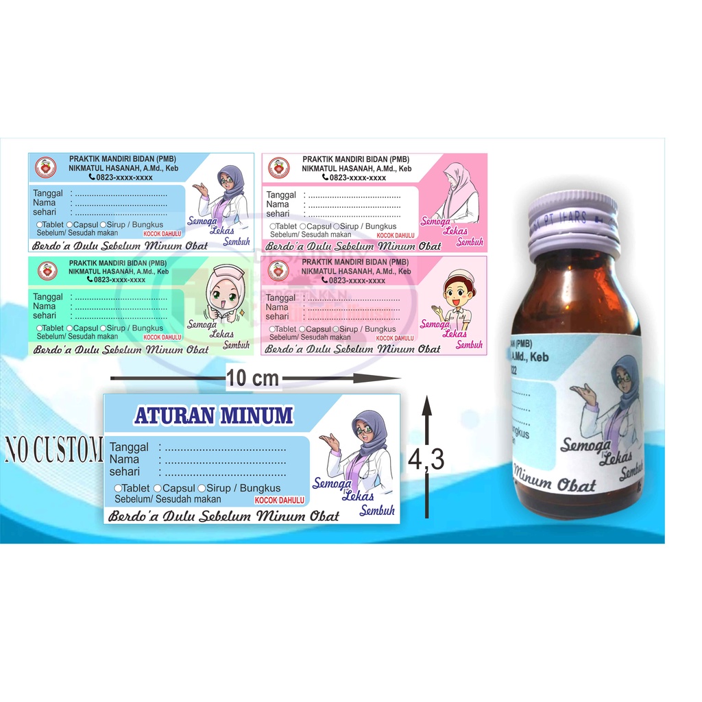 Jual Label obat syrup / label obat sirup / stiker obat / stiker obat ...