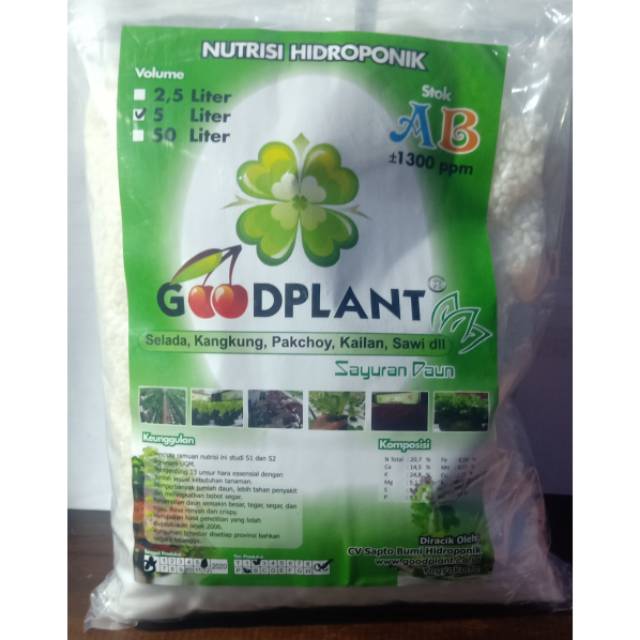 Jual Pupuk AB Mix Sayuran Daun merk Goodplant 5 Liter | Shopee Indonesia