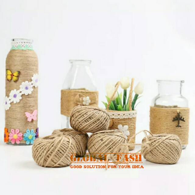 Jual tali rami / tali benang goni vintage / tali dekorasi / tali benang ...